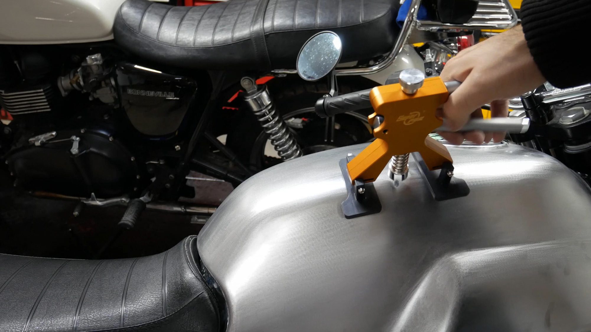 Moto Guzzi V7 raw steel motorcycle tank - YouMotorcycle